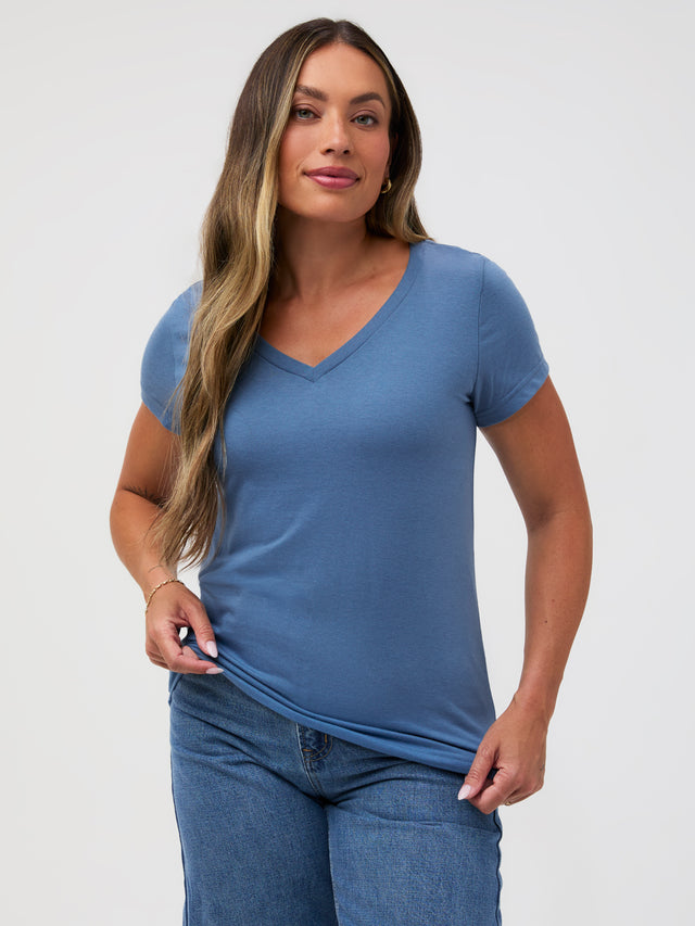Monsoon Blue Everyday V-Neck Tee | Fresh Clean Threads