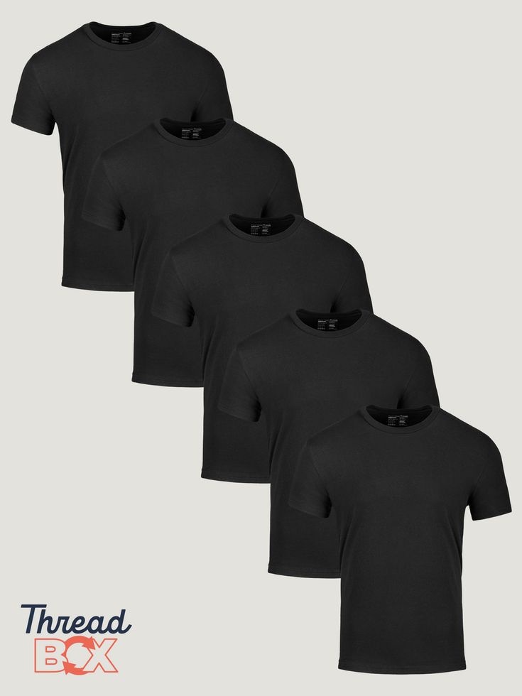 All Black 5-Pack: The Ultimate Black Tee Bundle