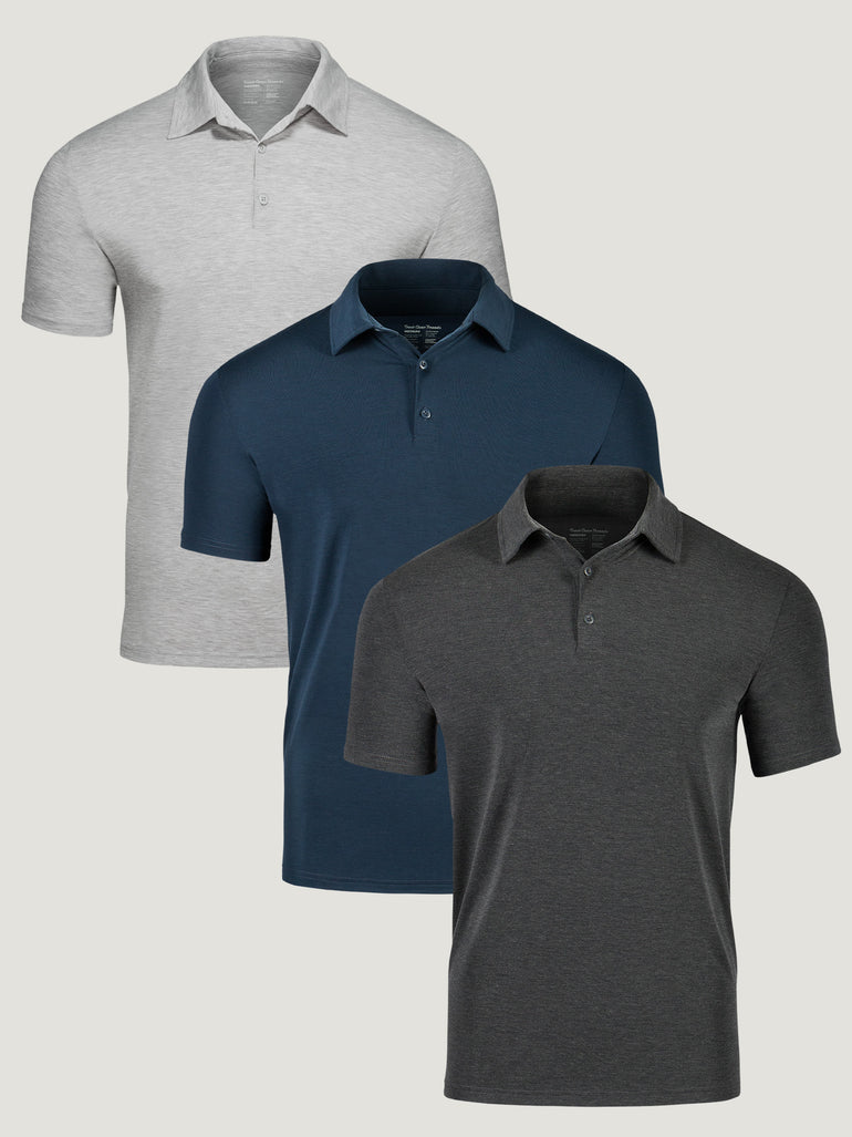 Heather Grey Performance Polo | Fresh Clean Threads