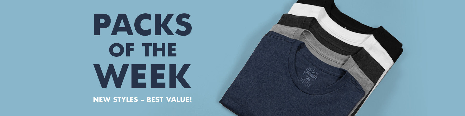 Shop Men's 5-Packs: Tees & Apparel at Fresh Clean Threads
