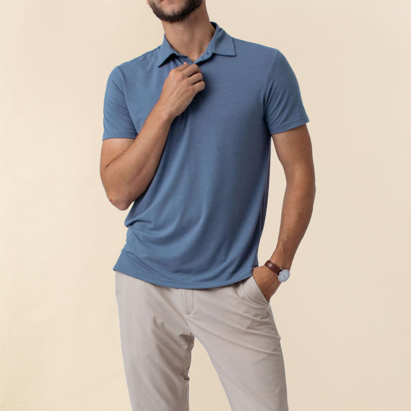 Heather Grey Performance Polo | Fresh Clean Threads