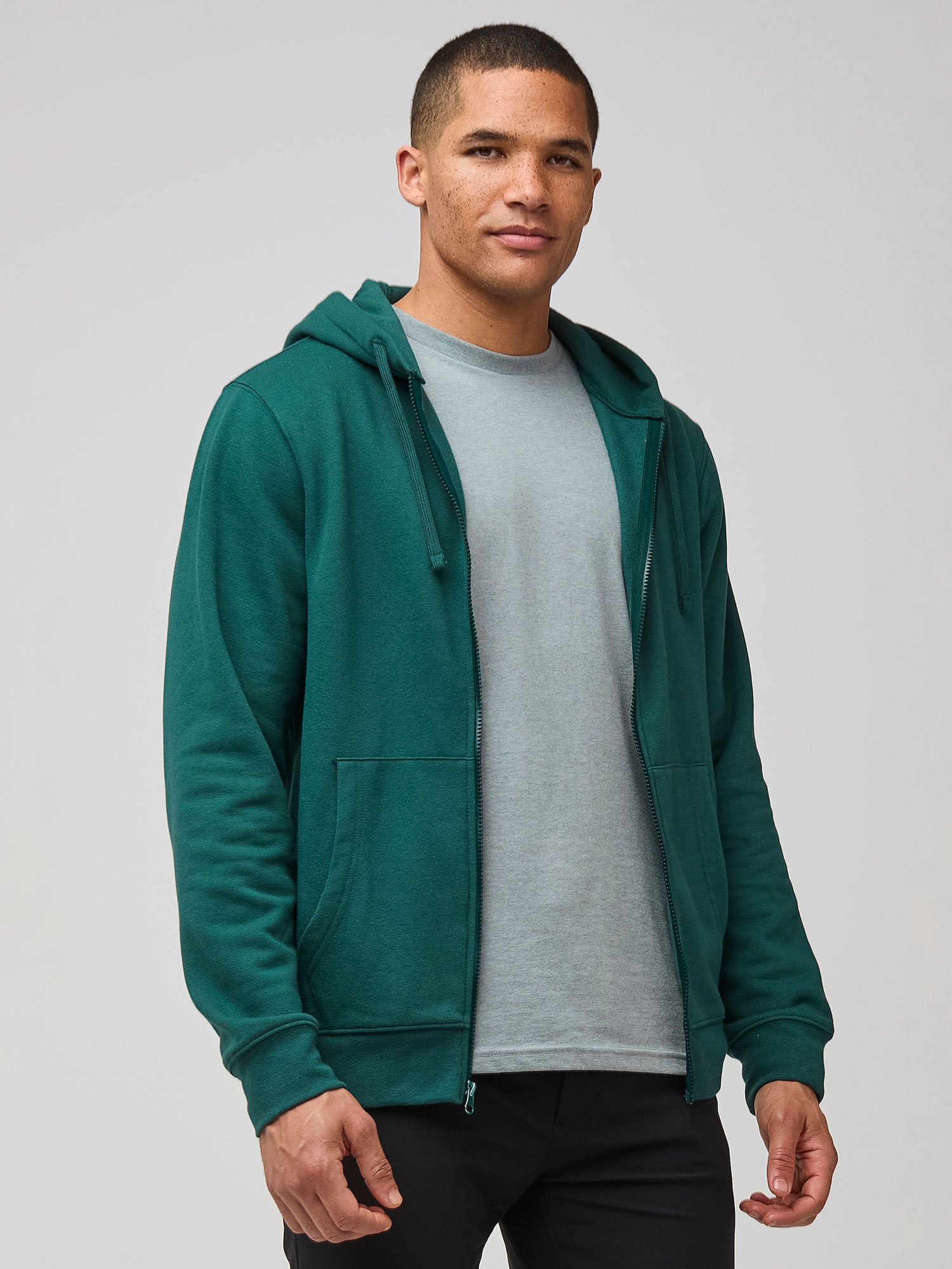 Dark Emerald Zip-Up Hoodie – Fresh Clean Threads